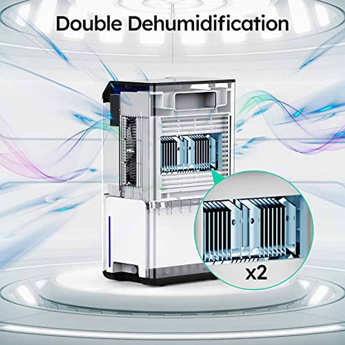 Dehumidifiers for Home - Kitette Dual Semiconductor Dehumidifier for Bathroom Basement Up to 540 sq.ft with 60oz Watertank, Dehumidifier with 1.5m Drain Hose, Auto Defrost and Intelligent Humidity Control