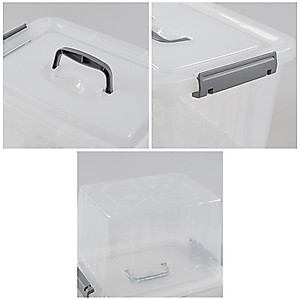 Wakikini 12 Quart Clear plastic latching storage boxes, Plastic Storage Bins with Handles, 6 Packs