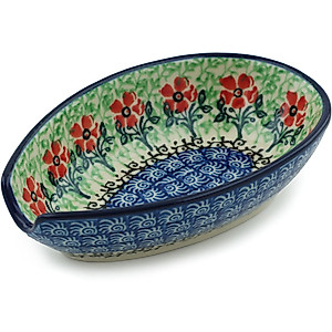 Polish Pottery Spoon Rest 5-inch made by Ceramika Artystyczna (Maraschino Theme)