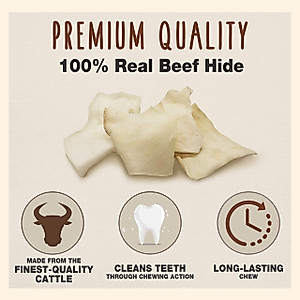 Cadet Premium Grade Beef Hide for Dogs, Rawhide Long Lasting Dog Chews, Chips, Curls & Rolls for Small/Medium/Large Dogs