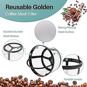 Prasacco Reusable Coffee Filters 4-8 Cup, Coffee Filter Basket Universal Coffee Filter Replacement Safety Nylon Mesh Reusable Coffee Filters for Mr. Coffee Makers and Brewers