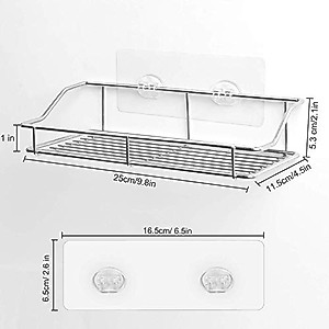 SMARTAKE 2-Pack Corner Shower Caddy 2-Pack 9.9 Inches Shower Caddy, Wall Mounted Bathroom Shelf with Adhesives