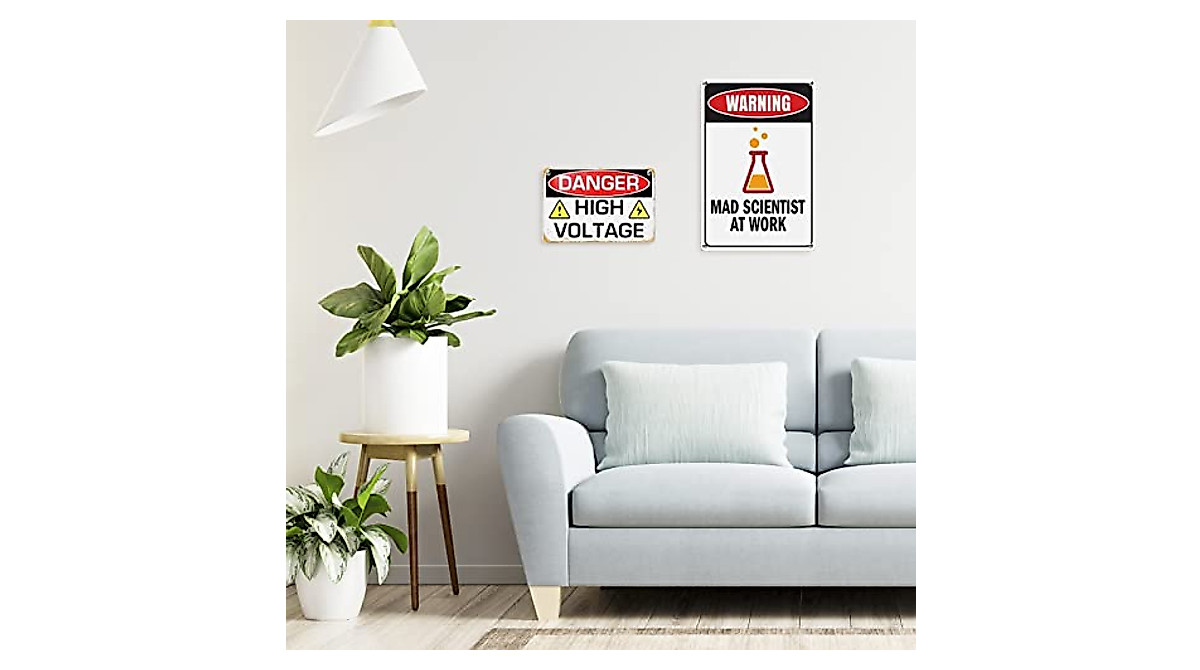 Mad Scientist Wall Decor - 8x12 Metal Sign for Science Fans