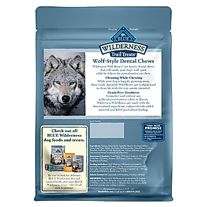 Blue Buffalo Wilderness Wild Bones Grain-Free Dental Chews Dog Treats, Small, 10-oz Bag