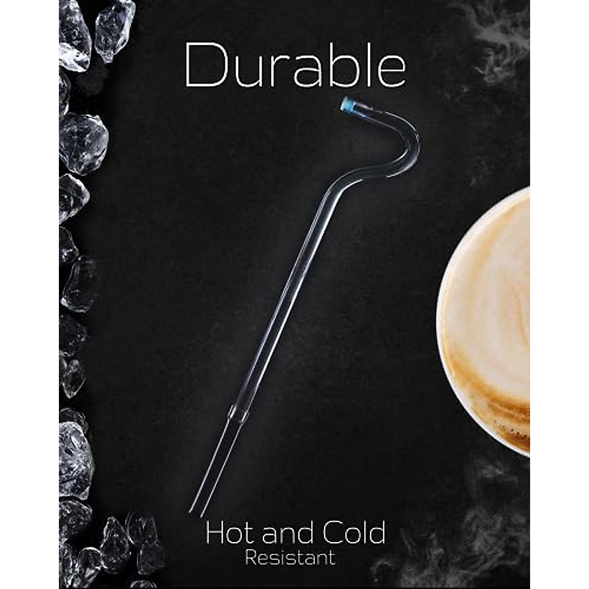 Lipzi - Anti Wrinkle Straw - Glass anti-wrinkle drinking straws for 40oz Tumbler, Clear Reusable Straws with Cleaning Brush - Eco-Friendly Alternative to Plastic - Cleaning Brush Included - 2 Pack