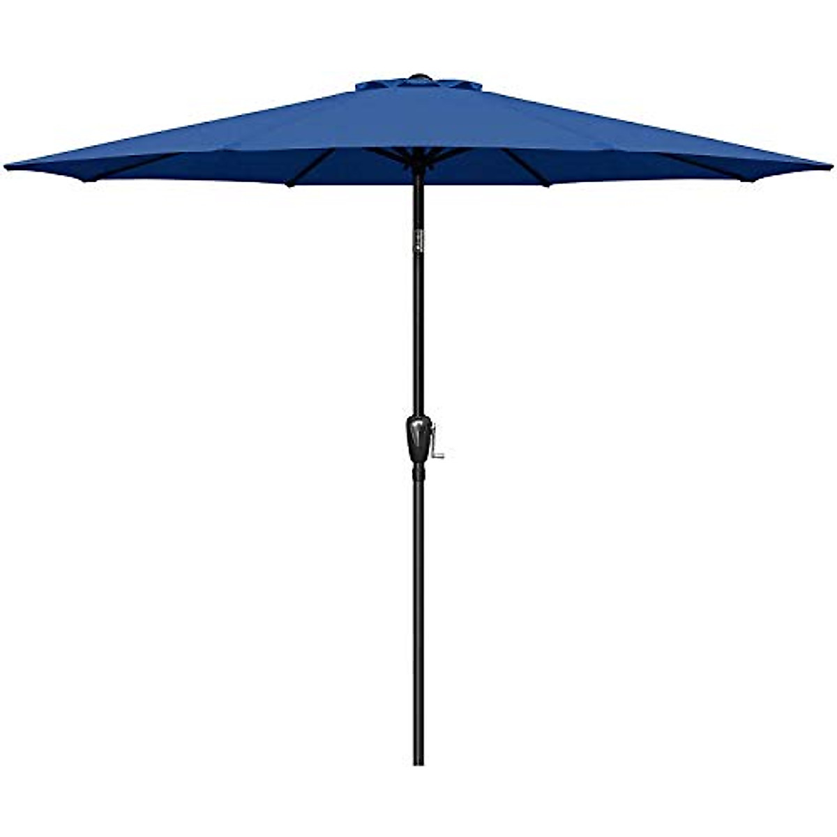 Simple Deluxe 9ft Outdoor Market Table Patio Umbrella with Button Tilt, Crank and 8 Sturdy Ribs for Garden, Deck, Lawn, Backyard & Pool, Blue