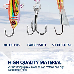 THKFISH Ice Fishing Jigs Vertical Jigs Kit Ice Fishing Tackle B-18g+D-21g