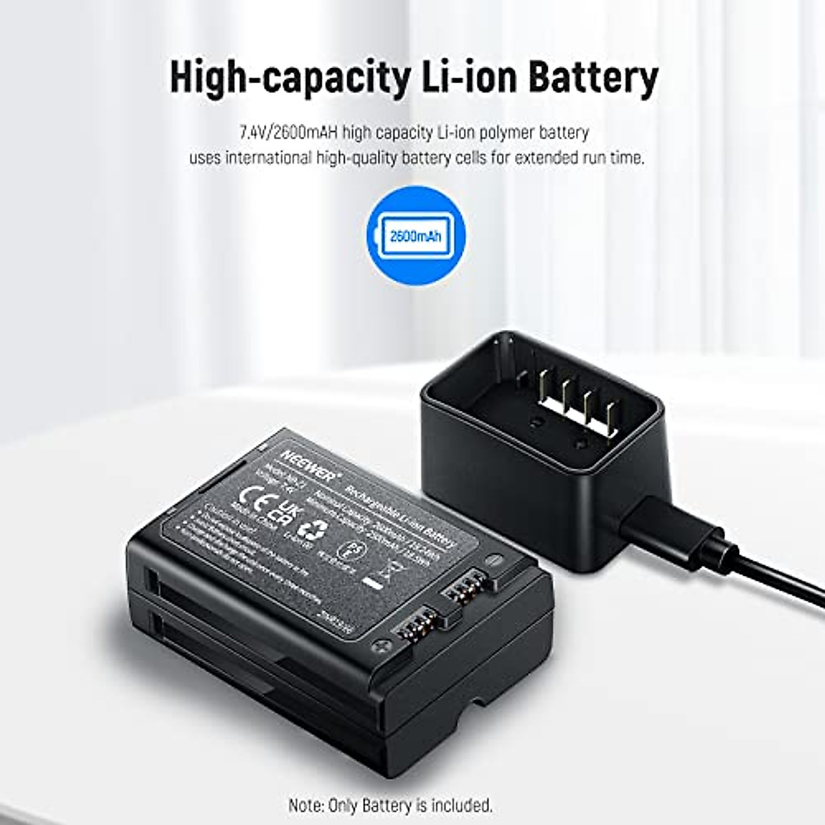 NEEWER 7.4V/2600mAh Replacement Li-ion Battery for Flash Speedlite, Lithium Battery Pack Compatible with Neewer TTL Z2-C Z2-S Z2-N, Z1-C Z1-S Z1-N, Z760-C Z760-S Z760-N Flash Speedlite, NB-Z1