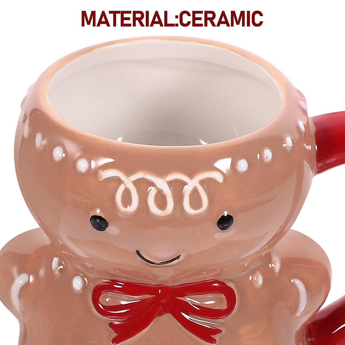 Amosfun Gingerbread , Ceramic Christmas Coffee Cup Christmas Character Mugs Xmas Party Tea Cup Novelty Drinking Cup for Hot Chocolate Cocoa Mugs