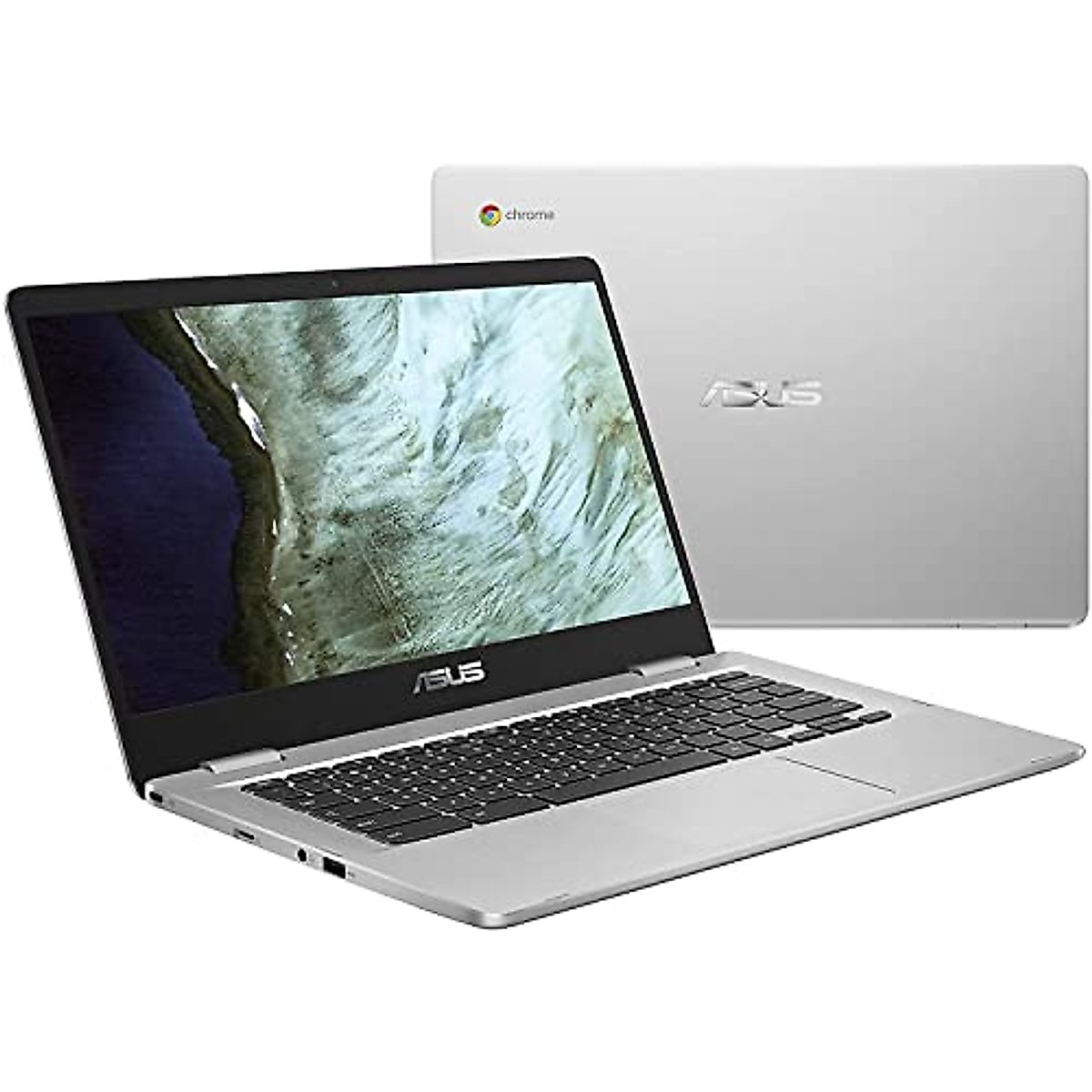 Asus Chromebook 14" HD Anti-Glare Nano-Edge Display Laptop Computer, Intel Celeron N3350 up to 2.4GHz, 4GB DDR4, 64GB eMMC Flash Memory, HD Webcam, 802.11ac, Bluetooth, USB-C, MicroSD, Chrome OS