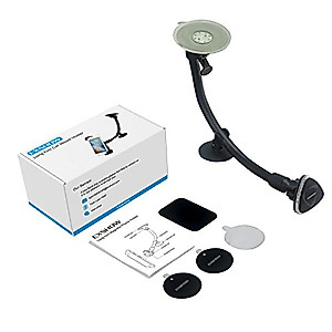EXSHOW Car Phone Holder, Magnetic Windscreen Car Mount, Flexible Long Arm Windshield Suction Phone Cradle with Dashboard Base for iPhone xr xs x 8 Plus Huawei Mate 10 9 Honor Samsung S10 S9+ Note etc