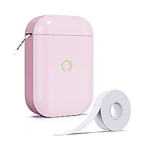 PikDik Mini Portable Label Maker - Label Maker Machine with Tape Label Printer for Labeling Jars Bins Home Organizing Office Compatible with iPhone Android USB Rechargeable Easy to Use,Pink