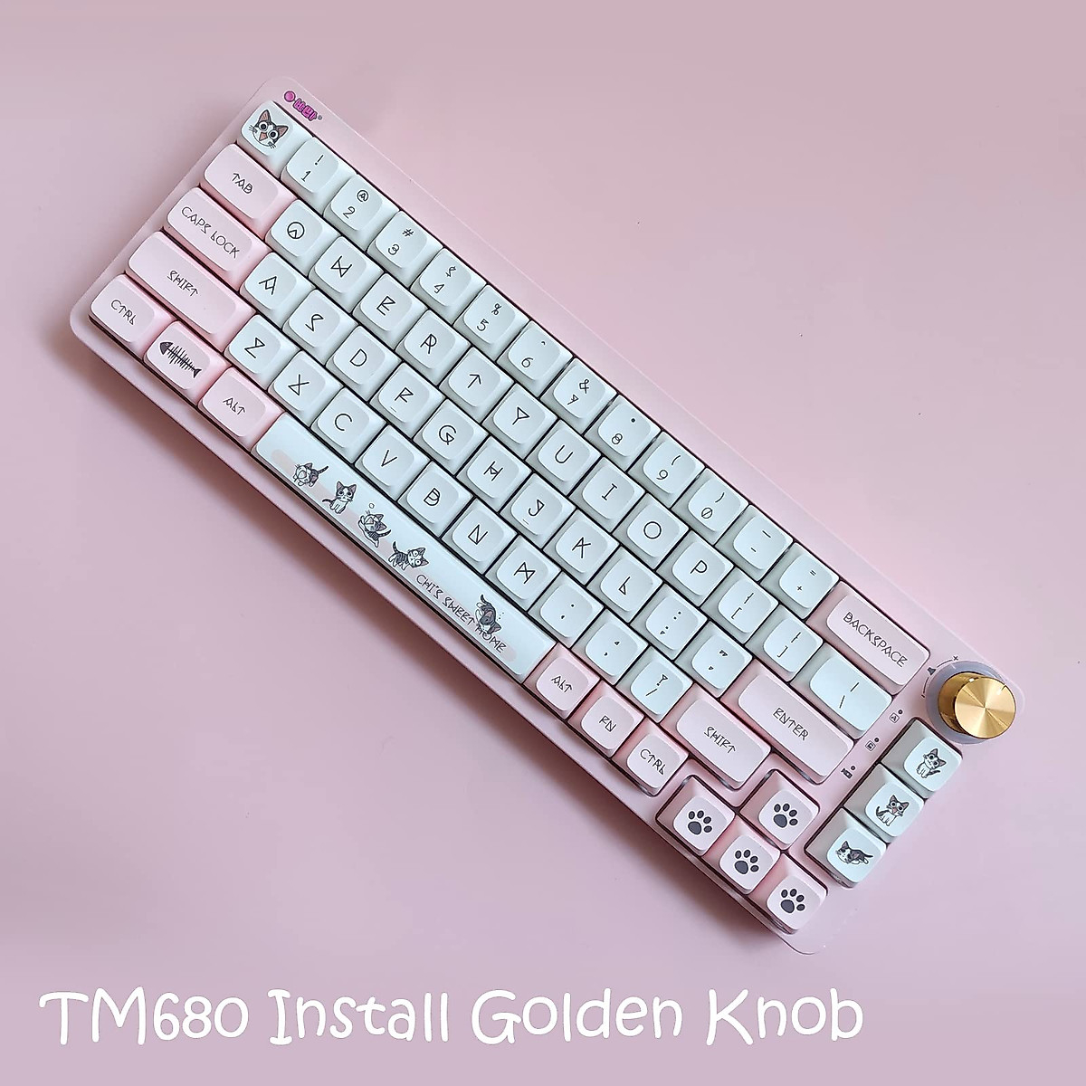 ROZELLA HOME Suitable for TM680/KT68/GK68 Upgrade Knob 2 PCs Pack, Aluminum Alloy, Upscale Electroplating, Mechanical Keyboard Upgrade Accessories(Gold)