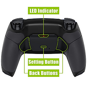 eXtremeRate Black Rubberized Grip Programable Rise 2.0 Remap Kit for PS5 Controller BDM 010 & BDM 020, Upgrade Board & Redesigned Back Shell & Back Buttons for PS5 Controller - Without Controller