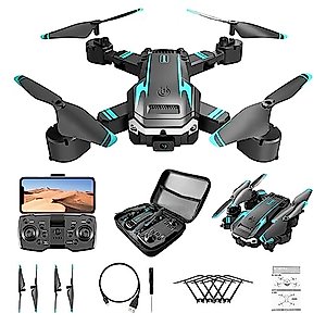 Drone with HD Dual Camera- FPV Camera Drones with Carrying Case, Foldable Drone Remote Control Gifts RC Quadcopter for Boys Girls- Headless Mode, O𝚗e Key Start, Speed Adjustment