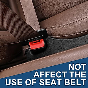 CHORHA 2 Pack Car Seat Gap Filler PU Leather Universal Fit Orgaziner for Car SUV Truck to Fill The Gap Between Seat and Console Stop Cellphone Wallet Keys Coins from Dropping Black (Black)