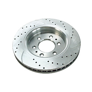 AutoShack Front Drilled Slotted Brake Rotors Silver Pair of 2 Driver and Passenger Side Replacement for 2007-2021 Ford Expedition 2010-2020 F-150 2007-2021 Lincoln Navigator 4WD AWD RWD PR64155DSZPR