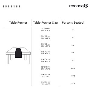 Encasa Table Runner 13x72 in Long | Cotton Canvas Fabric | Jet Black Solid Color | Machine Washable & Durable