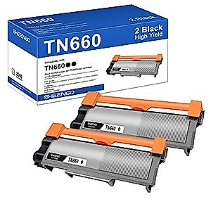 TN660 TN630 Higher-Yield SHEENGO Compatible Toner Cartridge Replacement for Brother TN660 TN-660 for HL-L2340DW HL-L2300D HL-L2380DW MFC-L2700DW L2740DW DCP-L2540DW Printer(TN6602PK) up to 2,600 Pages