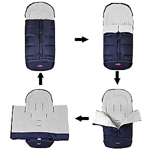 funlife 0-4T Anti-Kick Winter Warm Stroller Blanket,Cozy Baby Sleeping Bag Cocoon Adaptable for All Strollers Waterproof,Anti-Slip,Extendable,Multifunction Use Footmuff for Stroller Blanket