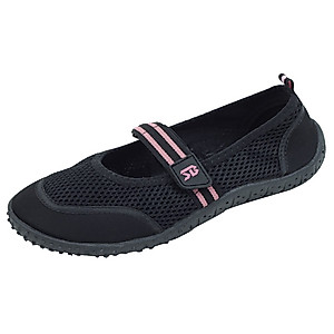 Women's Slip-On Water Shoes with Strap Size 6 Black