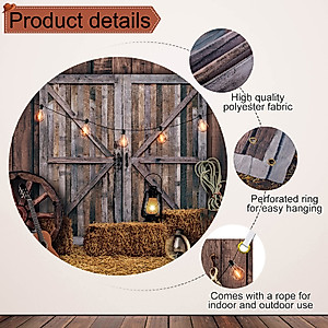 Moukeren Western Party Backdrop Western Cowboy Party Decoration Supply Wild West Decor Wooden House Barn Photo Background for Kids Children Boy Baby Photo Birthday Banner Rustic Booth(6.6 x 9.2 Ft)