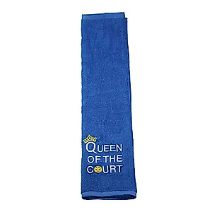 Embroidered Pickleball Towel Gift King/Queen of The Court Pickleball Towel with Clip (Pickleball Queen)