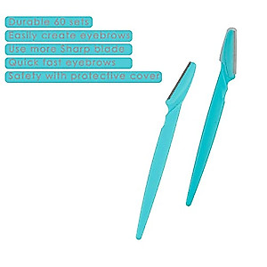 1Eyebrow Razor, 60 Pcs Multipurpose Exfoliating Dermaplaning Tool Trimming and Shaving Grooming For Face and Eyebrow Shaper For Women and Man With Precision Cover,3 Colors 1