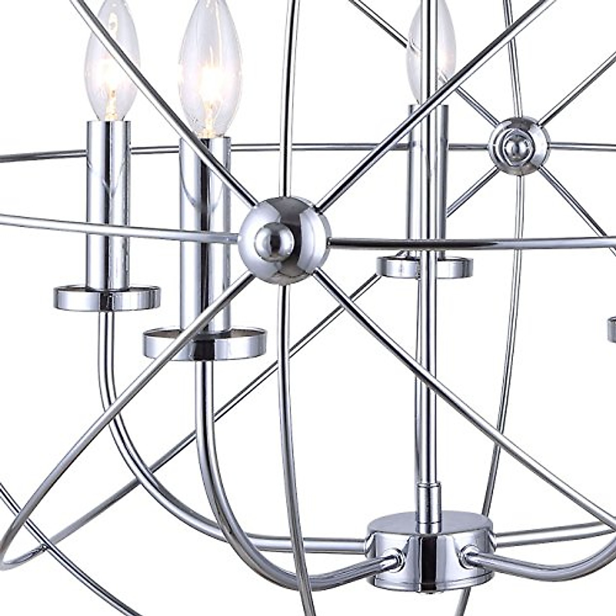 CANARM ICH282B05CH25 Sumerside 5 Light Chandelier, 25.2" x 25.2" x 11.81", Chrome