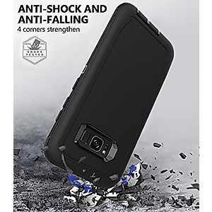 Guirble Case for Samsung Galaxy S8 Plus,Dustproof Shockproof Phone Case Samsung Galaxy S8 Plus Case,Heavy Duty Protective Samsung S8 Plus Case,Galaxy S8 Plus Case 6.2 Inch(Black)