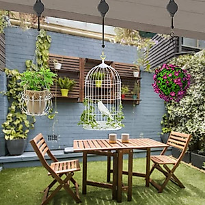 Ni Hong electron Plant Pulley Adjustable Hanging planters Flower Basket Hook，Retractable Planters Flower Basket Hook，Retractable Hook , for Garden Baskets pots Birds Feeder Hook（Black x3）