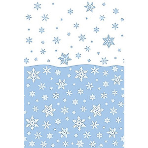 Snowflakes Holiday Plastic Tablecloth, 84" x 54"