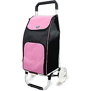 Shopping Trolley on Wheels Multi Function Shopping Cart Aluminum Climbing Stairs with 2 Wheels Folding Trolley Storage Hand Trucks,Khaki ,