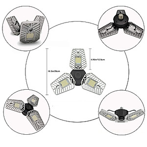LED Garage Lights 2pack, 60W Daywhite LED Garage Ceiling Lights, 6500Lm led Garage Light CRI 80 led Adjustable Garage Light,led Lights for Garage Barn,Warehouse,Basement