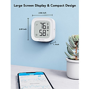 Govee WiFi Thermometer Hygrometer H5103, Indoor Bluetooth Temperature Humidity Sensor with Electronic Ink Display, App Notification Alert, Free Data Storage Export, Digital Remote Monitor for Bedroom
