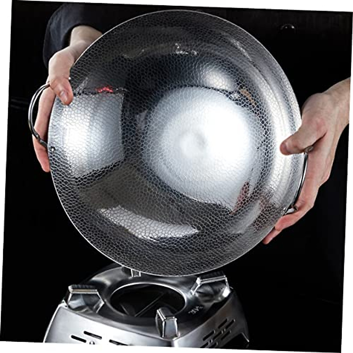 Angoily Stainless Steel Seafood Pot Stove Burner Pans Korean Ramen Pot Metal Cooking Utensils Kitchen Gadget Gas Range Shabu Pot Non- Stick Paella Pan Kitchen Cookware Double Ear Ramen Pot