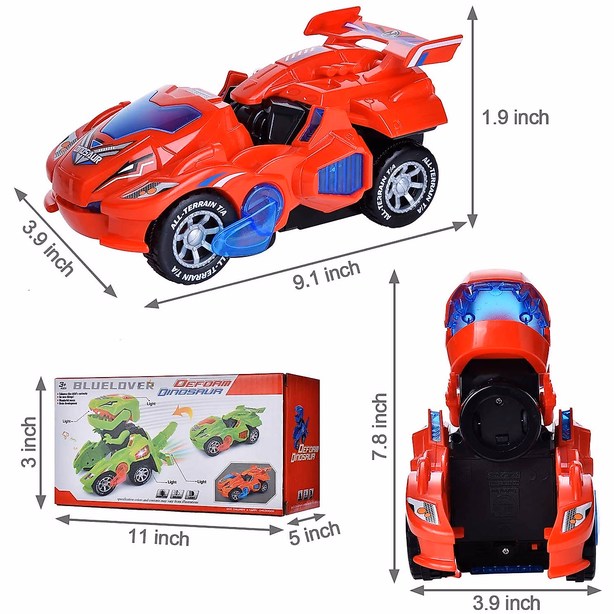 Dinosaur Toys for 3 Year Old Boys,Transformers Toys for 5 Year Old Boy ,Set Car Toys for 4 Year Old Boys Christmas Birthday Gifts for Kids 3,4,5,6 Year Old Boys Girls