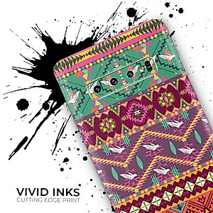 DesignSkinz Vector Aztec Birdy Pattern Protective Vinyl Decal Wrap Skin Cover Compatible with The Samsung Galaxy S20 (Screen Trim & Back Glass Skin)