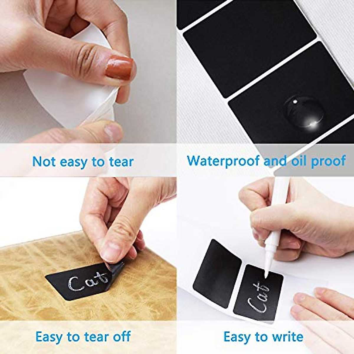 Chalkboard Labels 120pcs Marker Waterproof Blackboard Stickers with 1 Liquid Chalk for Mason Jars, Craft Rooms, Storage, Glass Bottle, Store Organize Home & Kitchen