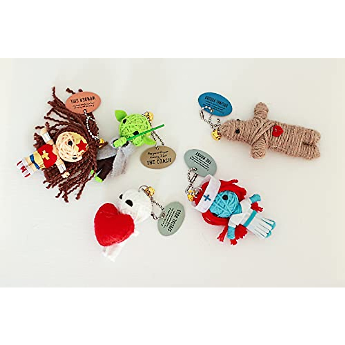 Watchover Voodoo - String Voodoo Doll Keychain – Novelty Voodoo Doll for Bag, Luggage or Car Mirror - Dumbass Voodoo Keychain, 5 inches