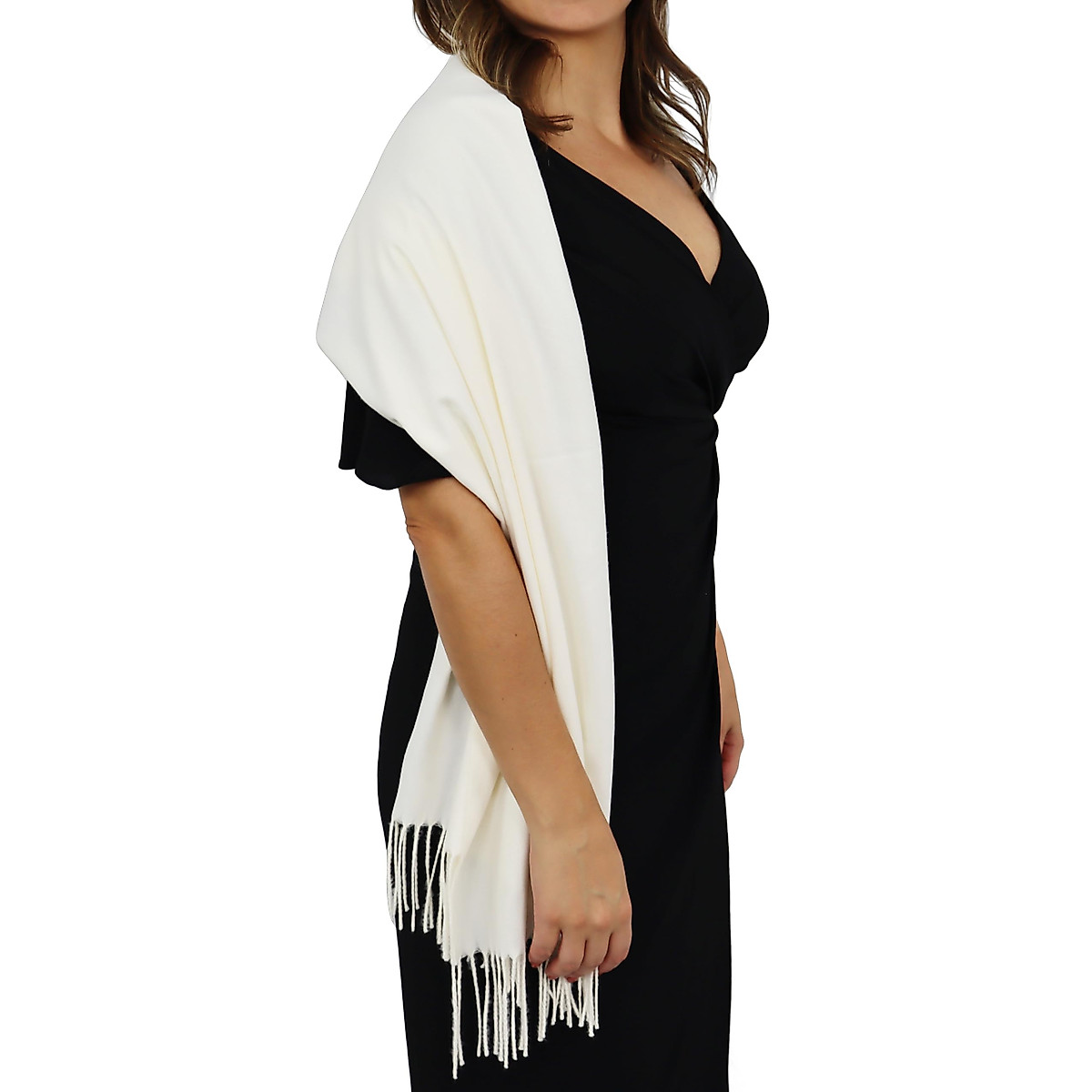 Ocomfly 100% Pashmina Scarf for Women - Premium Womens Scarves. Gift Boxed. Wrap or Coverup. Ultra Soft and Warm. Limited Available - White