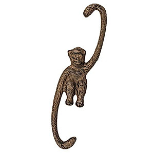 DOITOOL Cast Iron Large S Hooks Heavy Duty Monkey Gibbon Hooks Decorative Gardening Plant Hooks Door Wall Hanging Hats Organizer