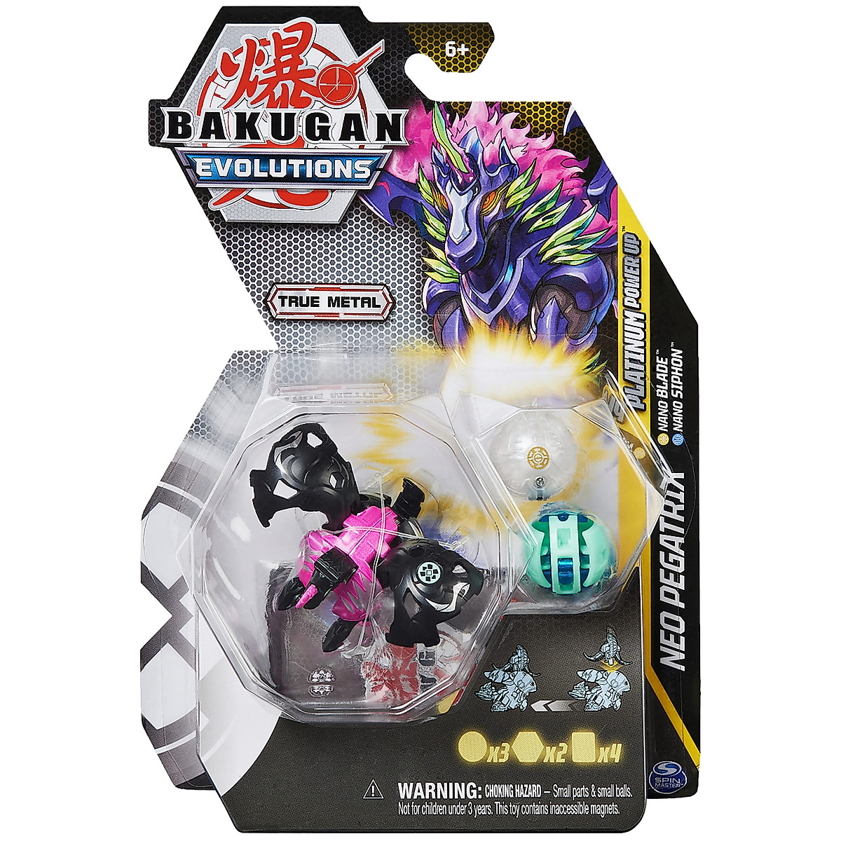 Bakugan Evolutions, Wrath with Nano Clutch and Echo Platinum Power Up Pack, True Metal Bakugan Action Figure, 2 Nanogan, 2 Bakucore, 2 Ability Cards, Kids Toys for Boys and Girls, Ages 6 and Up