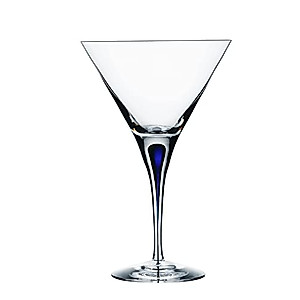 Orrefors Blue Intermezzo 7 Ounce Martini Glass, 1 Count (Pack of 1)