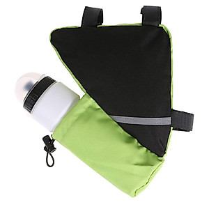 MOOCY Bike Frame Bag，Bike Storage Bag with Water Bottle Pouch Bicycle Frame Pouch Bag for MTB Road Bike Cycling Bike Accessories(Green)