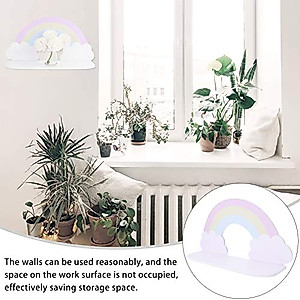 Hemoton Pink Cloud Shelf Wall Storage Shelves Wood Floating Shelves Wall Mounted Cloud Shelf for Kids Bedroom Living Room Bathroom Kitchen Office Decor