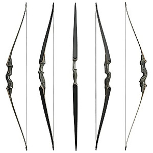 Black Hunter Archery Takedown Bow Longbow American Longbow Adult Right Hand Hunting Wood Bow 60",30-60lbs Target Practice