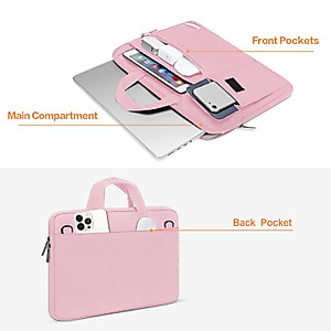 MOSISO Laptop Shoulder Bag Compatible with MacBook Pro 16 inch 2023-2019 M3 A2991 M2 A2780 M1 A2485 A2141/Pro 15 A1398,15-15.6 inch Notebook,Polyester Flapover Briefcase Sleeve Case, Pink