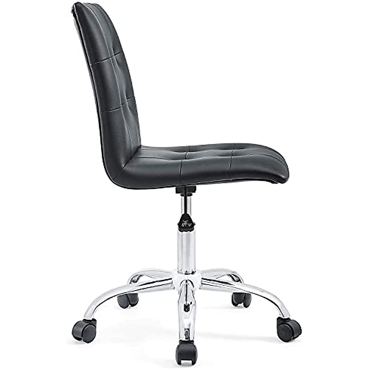 Modway Prim Ribbed Armless Mid Back Swivel Conference Office Chair In Black