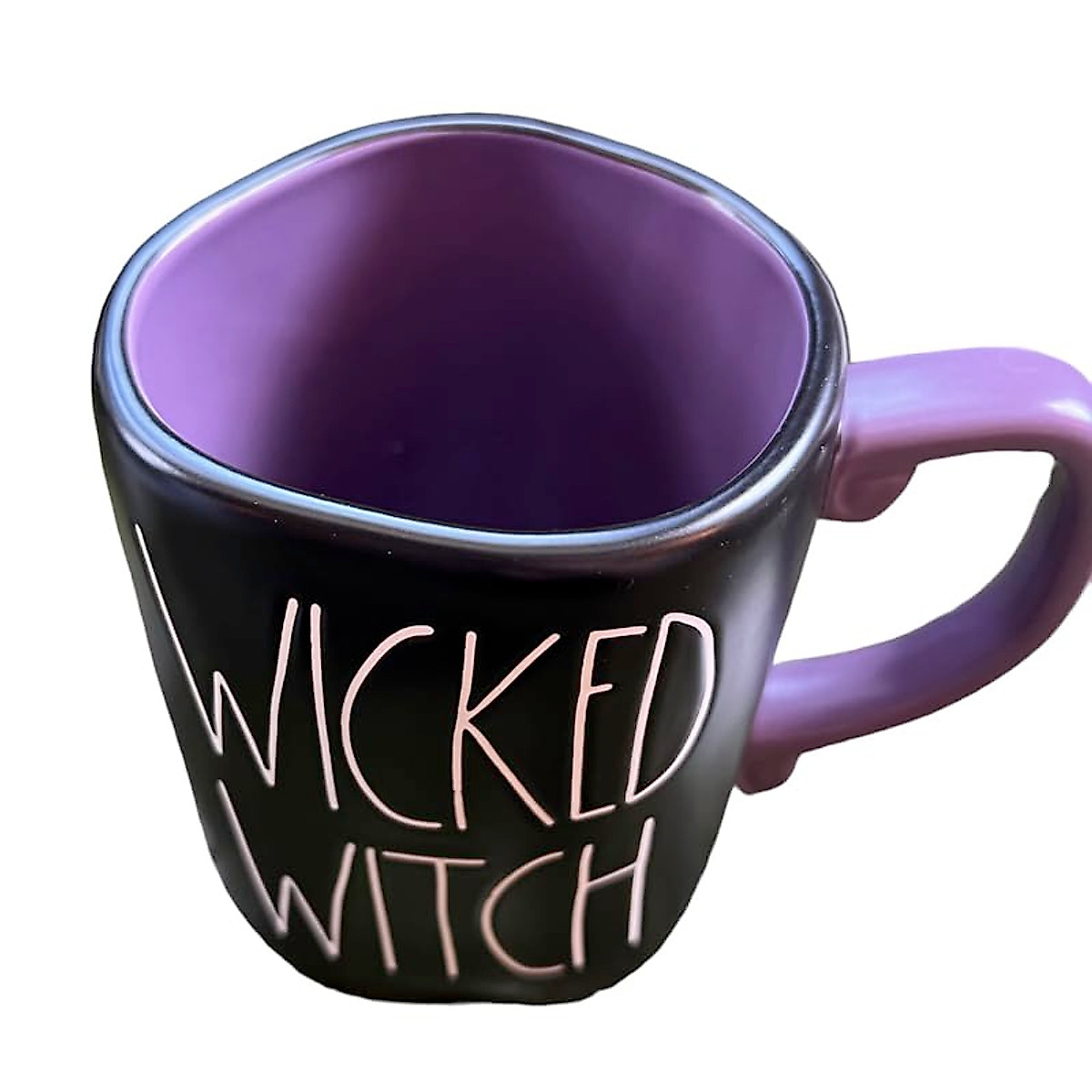 Rae Dunn Halloween Wicked Witch Mug, Black with Purple Interior